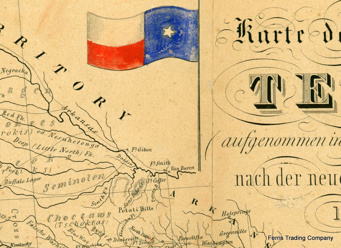 Old Texas Map 1849 Photo Reprint Photograph Print - Etsy