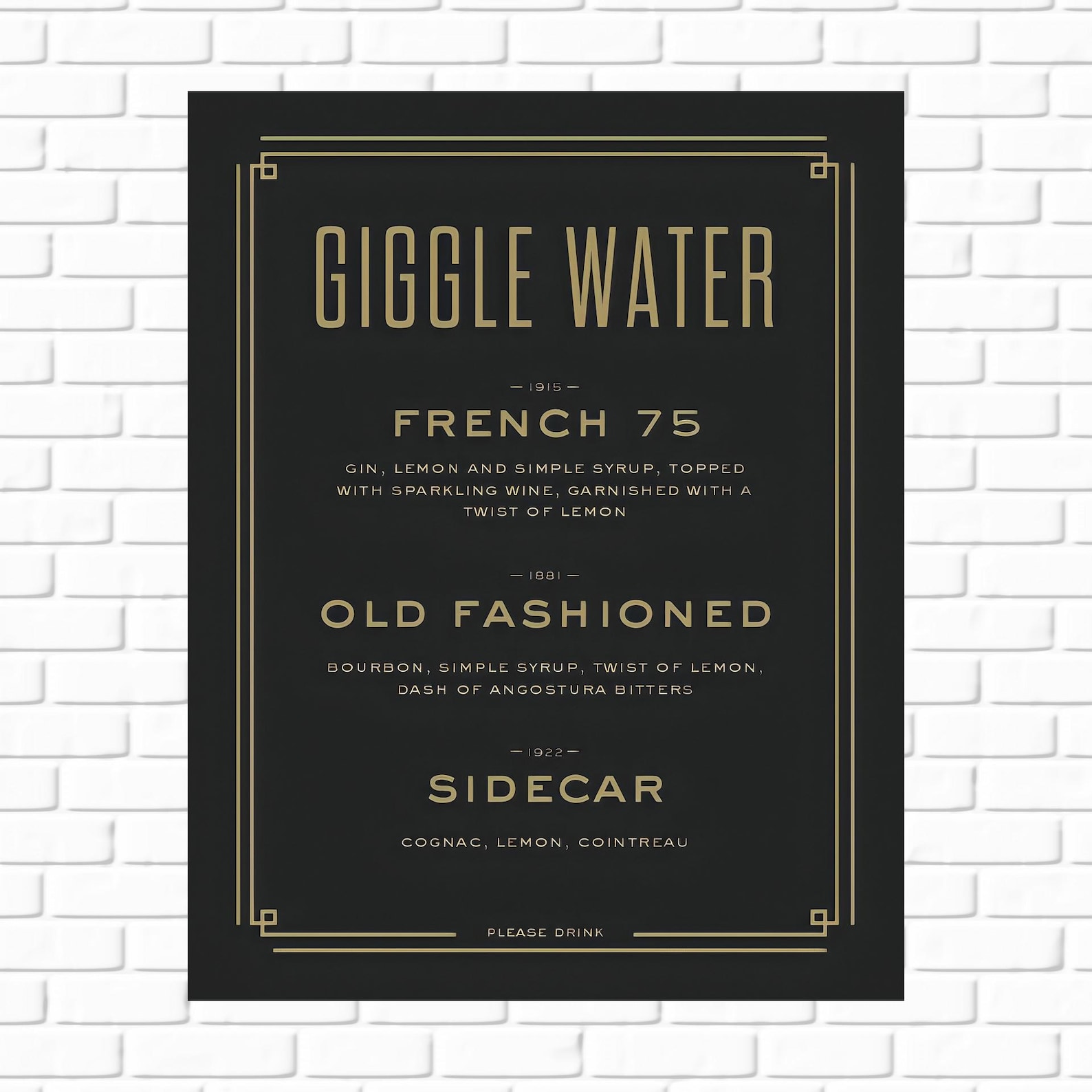 Art Deco Cocktail Menu Print: Prohibition Era Speakeasy Decor - Etsy