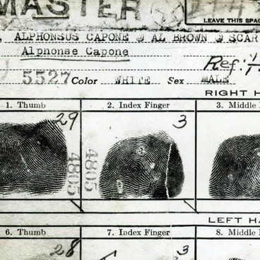 Al Capone Fingerprint Card Rare Chicago Mafia | Etsy