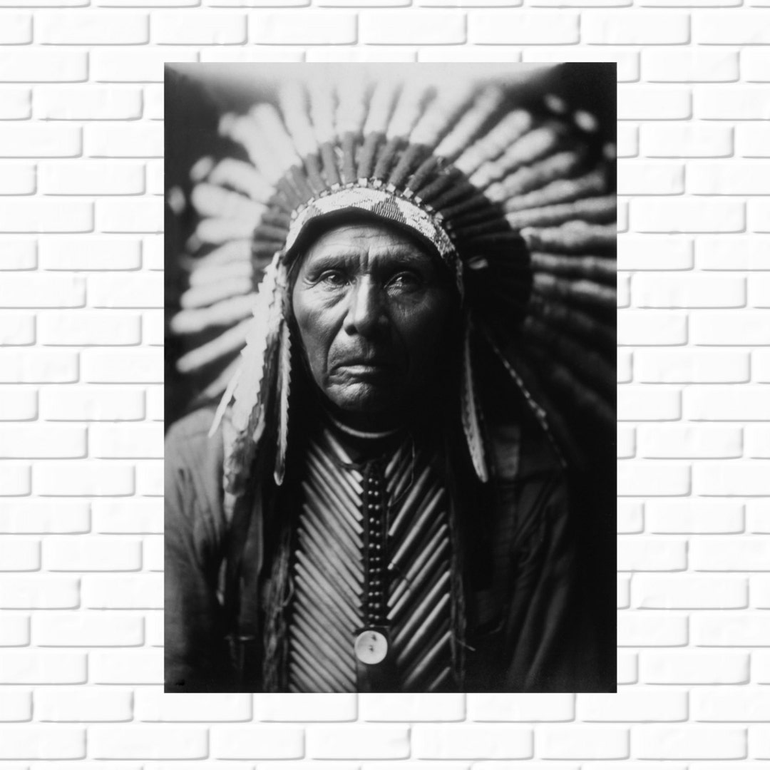 Native American - Chief Three Horses by Edward S. Curtis, 1905 - Dakota ...