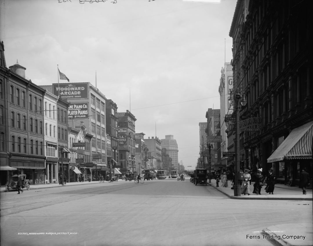 Detroit - Michigan - Woodward Ave - 1900 - Photo - MI - Photograph ...
