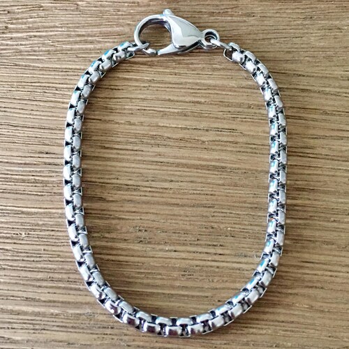 Stainless Steel Simple Layering Stacking 4mm Rounded Box Chain | Etsy