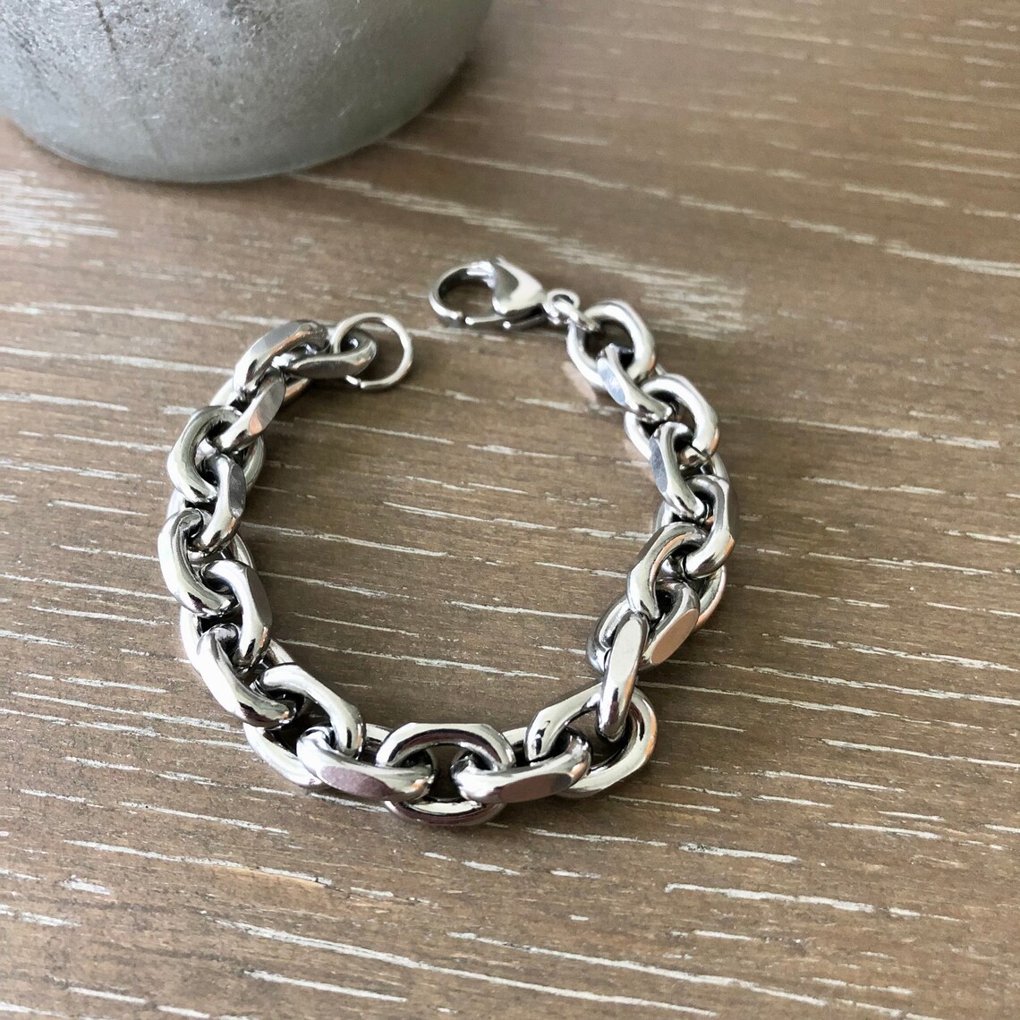 Unisex Chunky Stainless Steel Cable Link Layering Stacking - Etsy