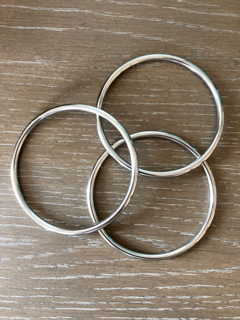 Thick Stainless Steel Bangle Bracelet Stacking Set of 3 or 5 - Etsy