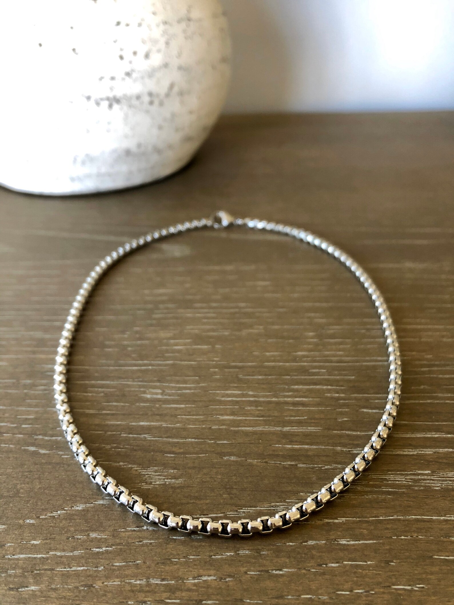 4mm or 5mm Stainless Steel Box Chain Custom Length Necklace | Etsy