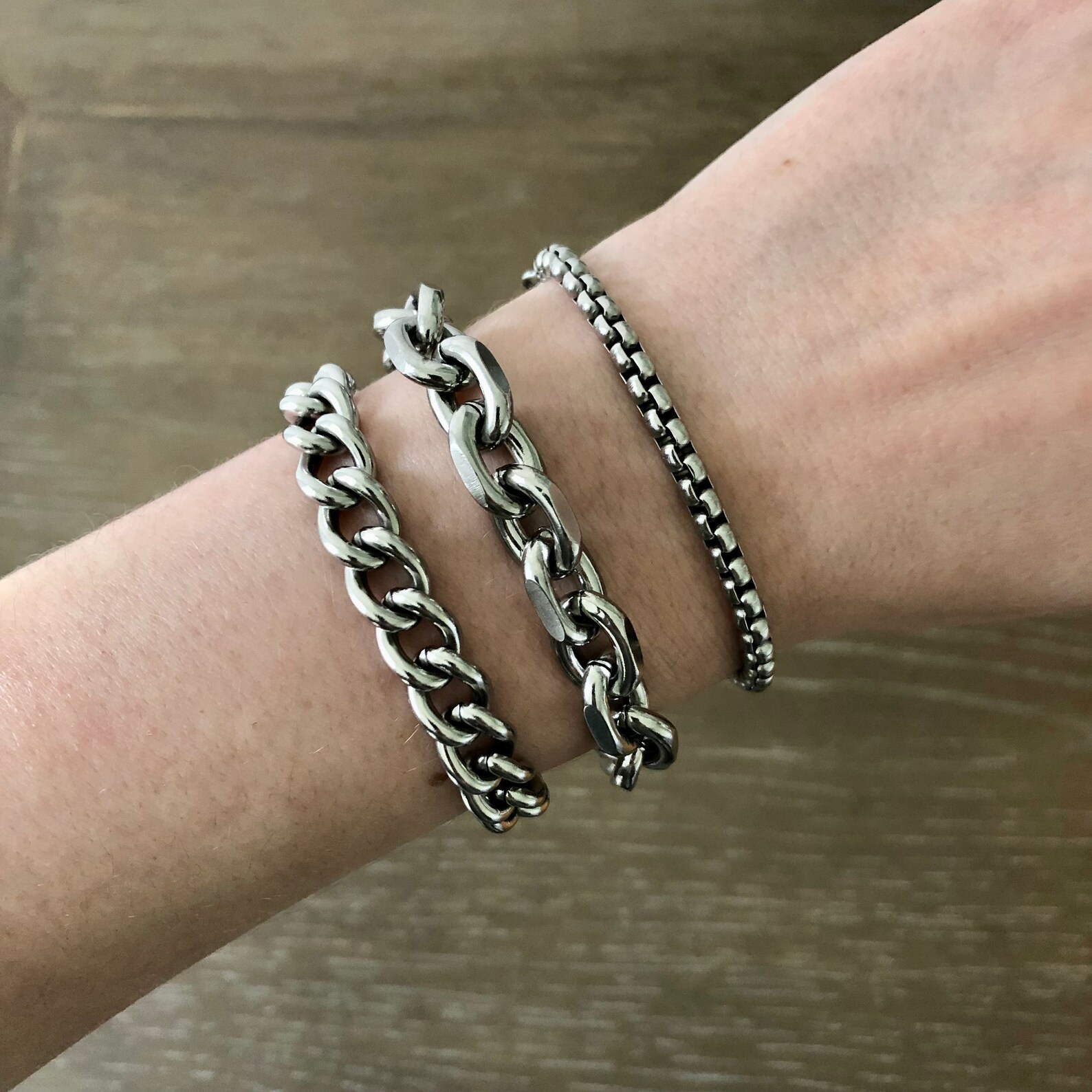 Unisex Chunky Stainless Steel Cable Link Layering Stacking - Etsy