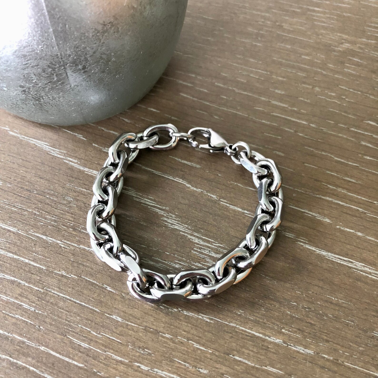 Unisex Chunky Stainless Steel Cable Link Layering Stacking - Etsy