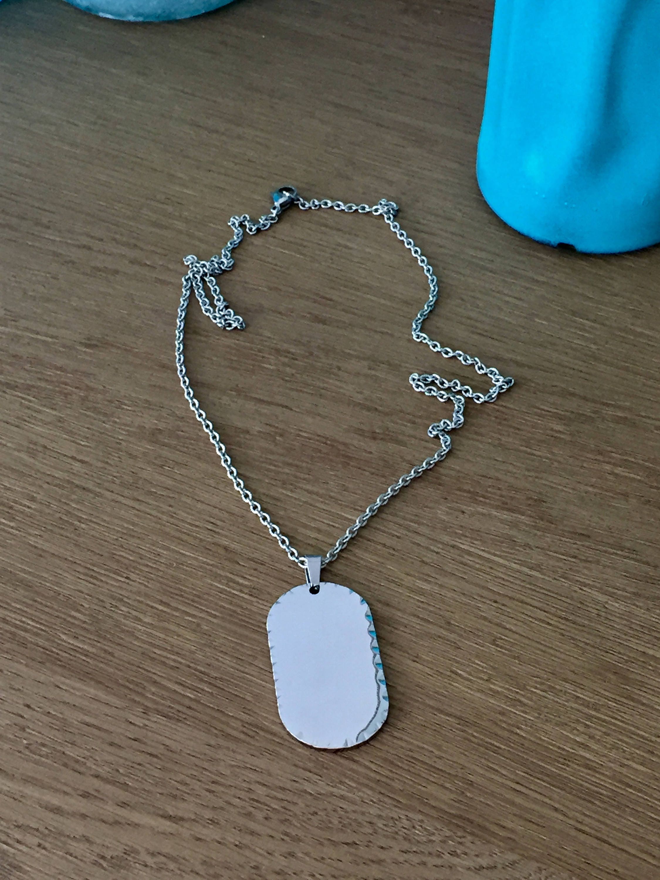 Stainless Steel Mirror Finish Reflective Scalloped Dog Tag - Etsy