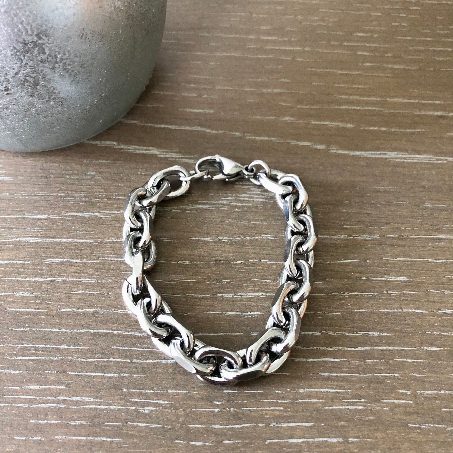 Unisex Chunky Stainless Steel Cable Link Layering Stacking - Etsy