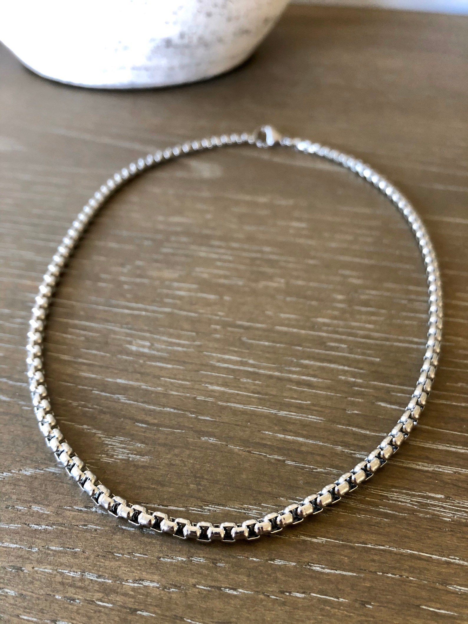 4mm or 5mm Stainless Steel Box Chain Custom Length Necklace | Etsy