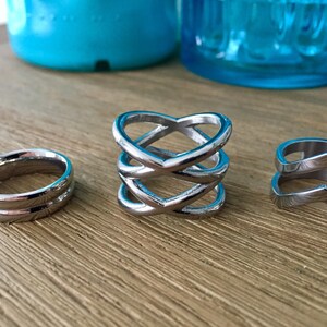 Stainless Steel Double X Band Ring 316L - Etsy