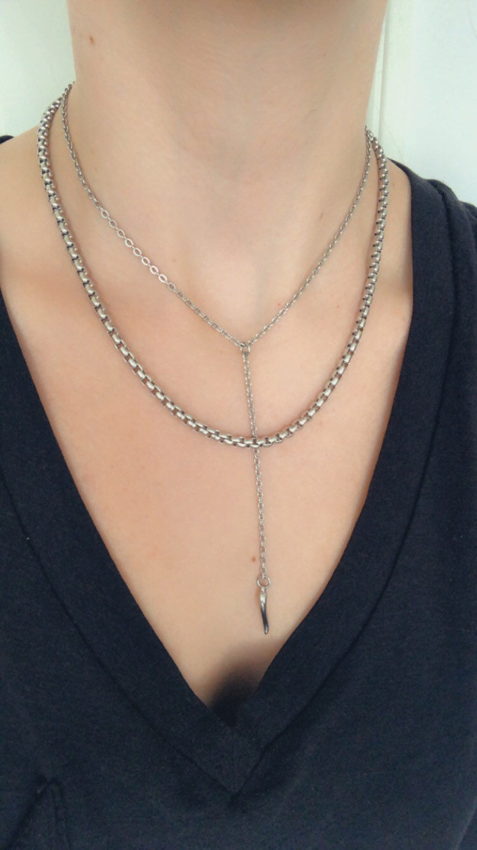 4mm or 5mm Stainless Steel Box Chain Custom Length Necklace | Etsy