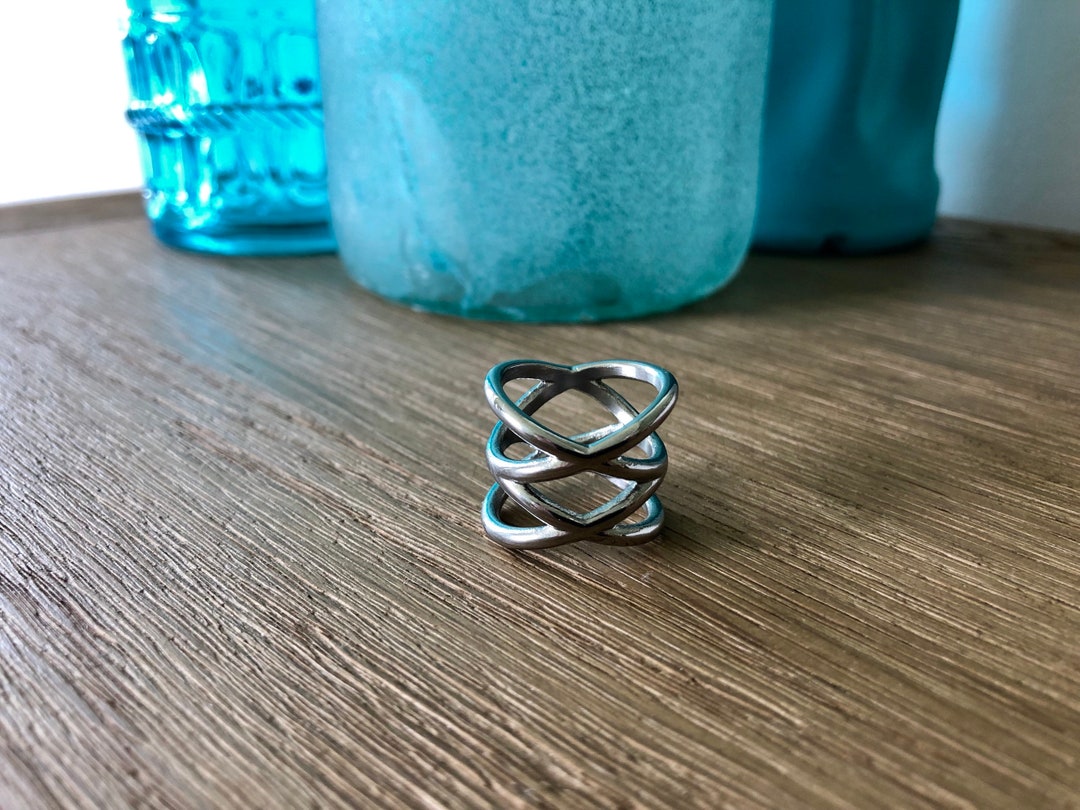 Stainless Steel Double X Band Ring 316L - Etsy