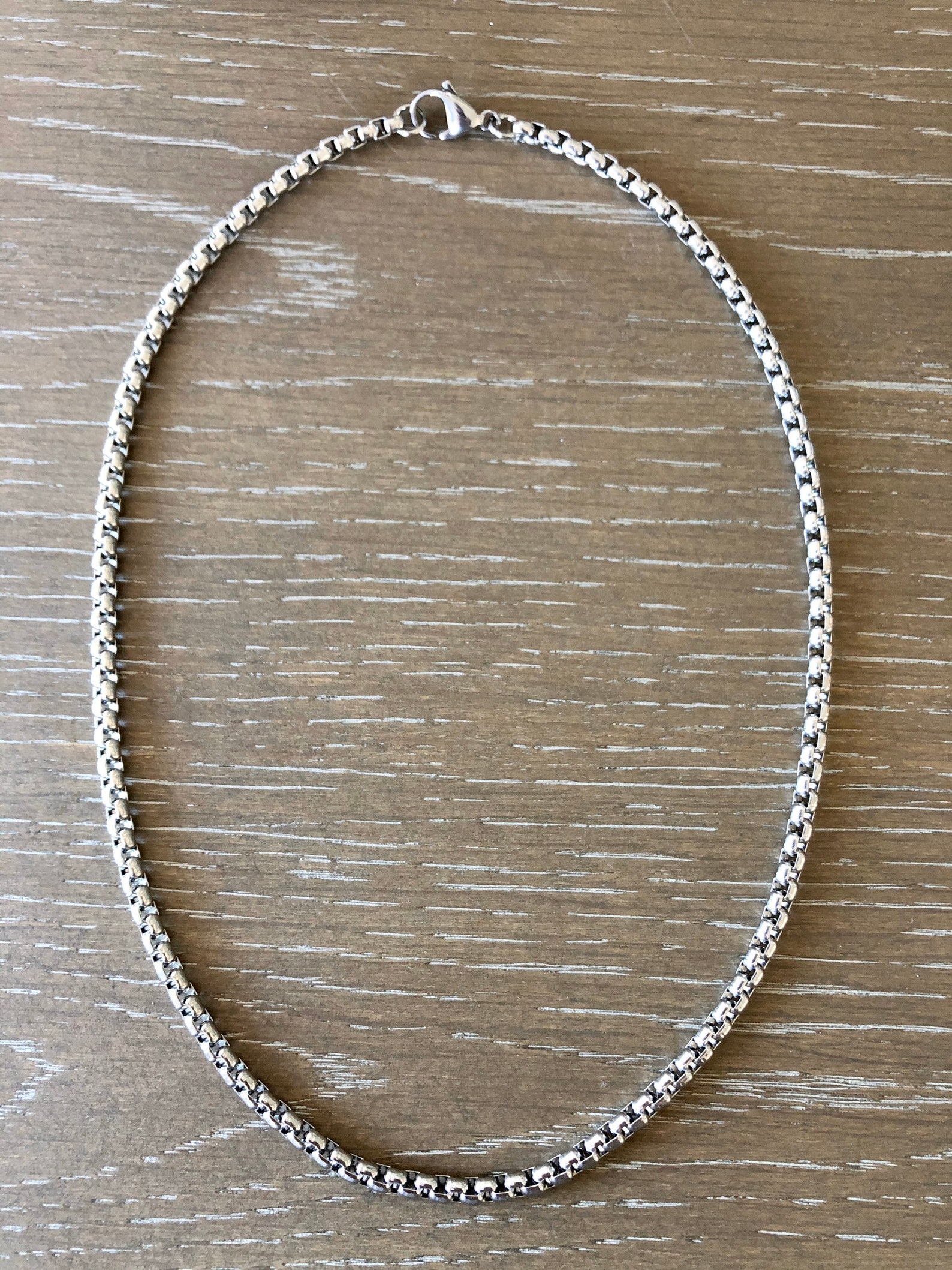 4mm or 5mm Stainless Steel Box Chain Custom Length Necklace | Etsy