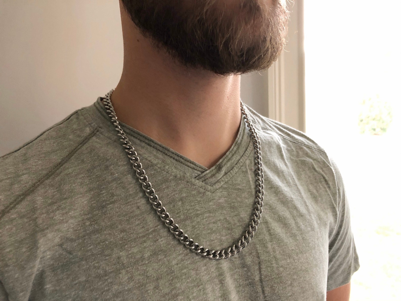 Men's Stainless Steel Thick Chunky Curb Cuban Chain Long - Etsy