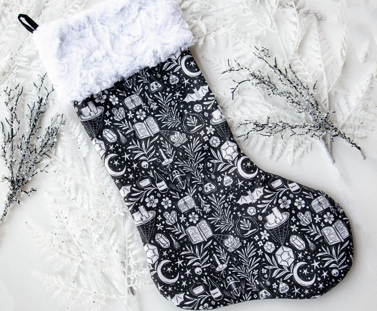 Witchy Christmas Stocking, Spooky Christmas Stocking, Goth Christmas ...