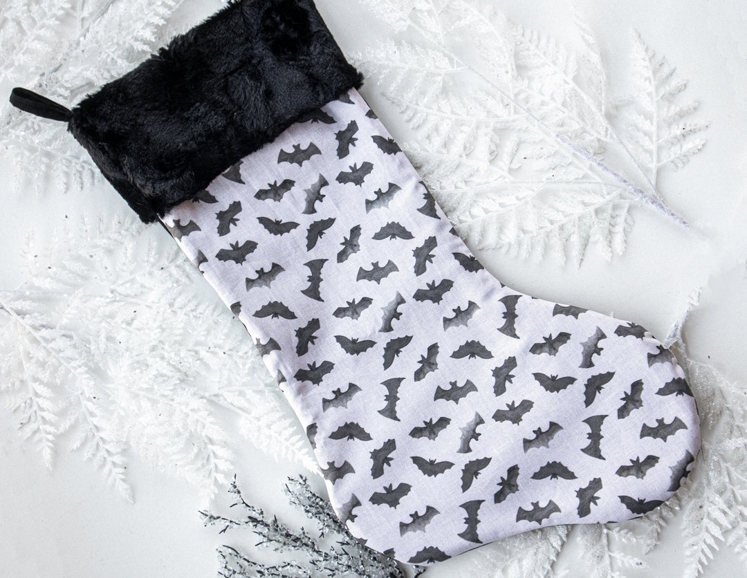 Bat Christmas Stocking, Spooky Christmas Stocking, Goth Christmas ...