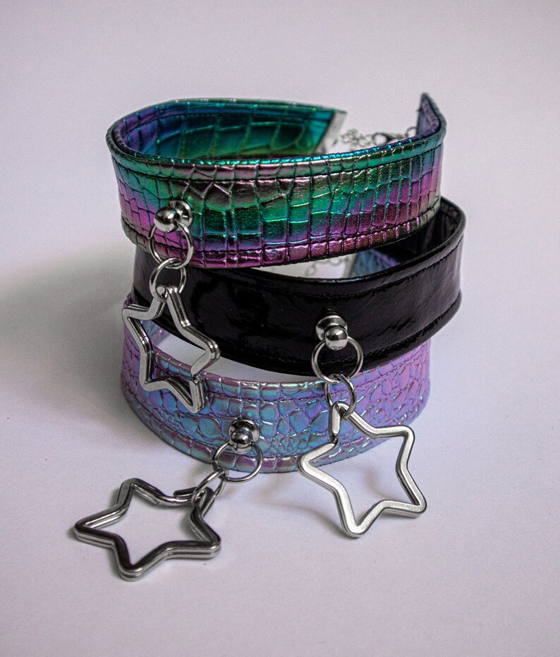 Purple Pastel Choker Holographic Iridescent Vinyl Choker | Etsy