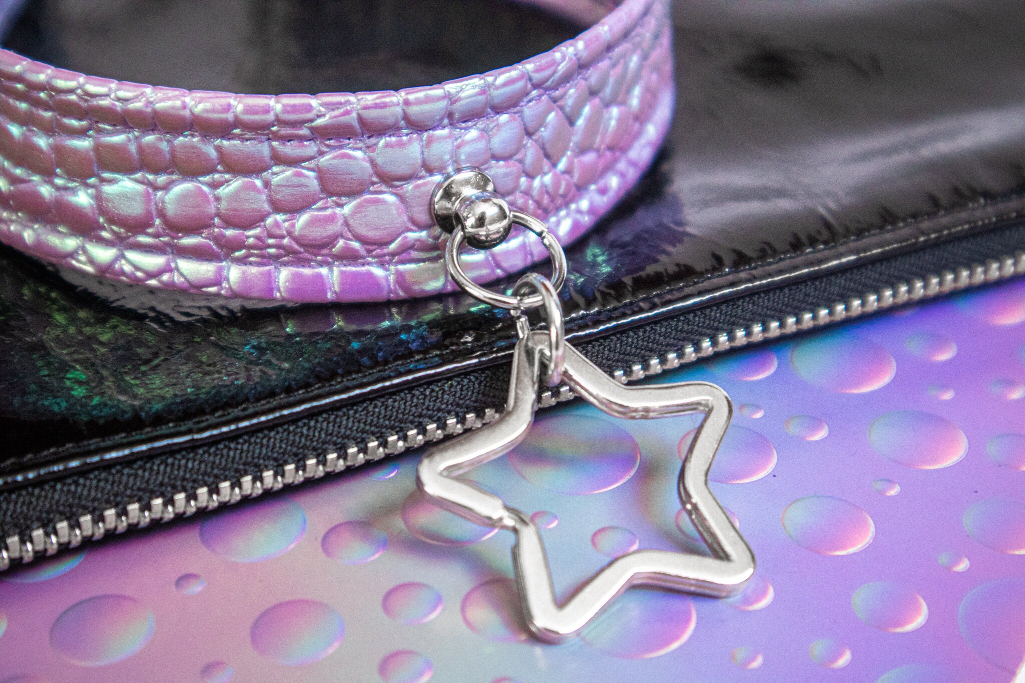 Purple Pastel Choker Holographic Iridescent Vinyl Choker | Etsy