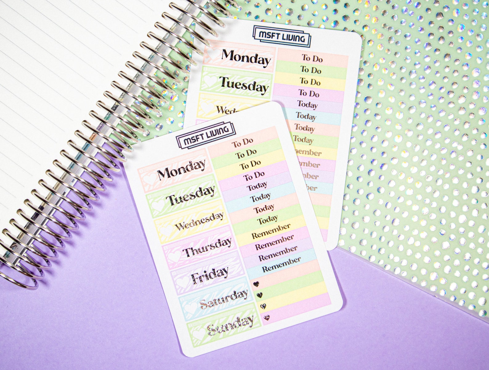 Foiled Pastel Rainbow Weekly Date Covers Erin Condren Date - Etsy