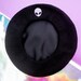 Purple Alien Beret Goth Beret Kawaii Goth Embroidered Wool - Etsy