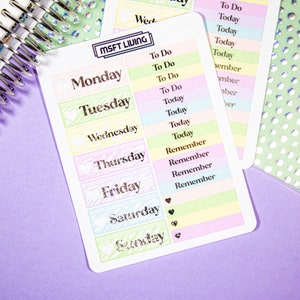 Foiled Pastel Rainbow Weekly Date Covers, Erin Condren Date Cover ...