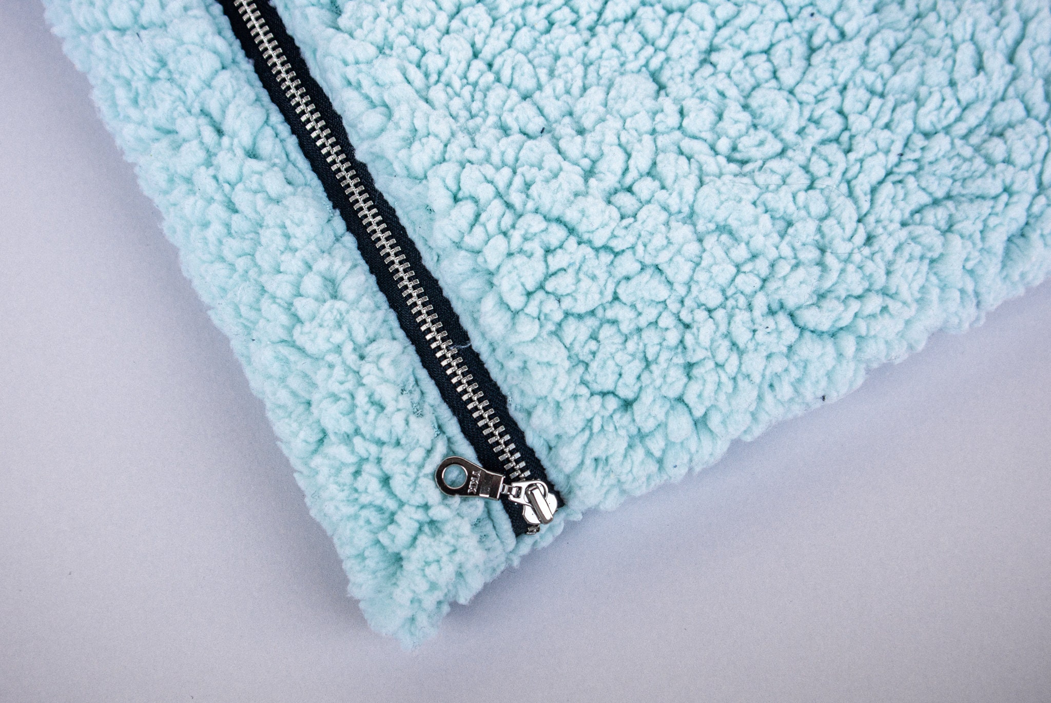 Teal Pastel Zipper Pouch Sherpa Zipper Pouch Sherpa Cosmetic - Etsy