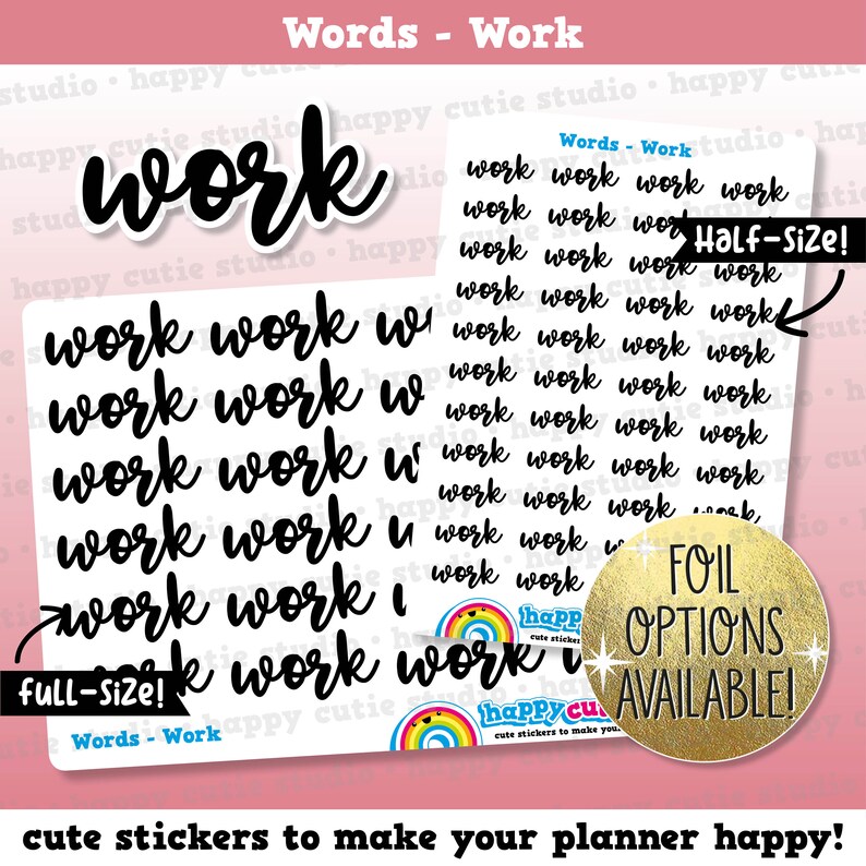 Work/functional/planner/script/foil Planner Stickers - Etsy