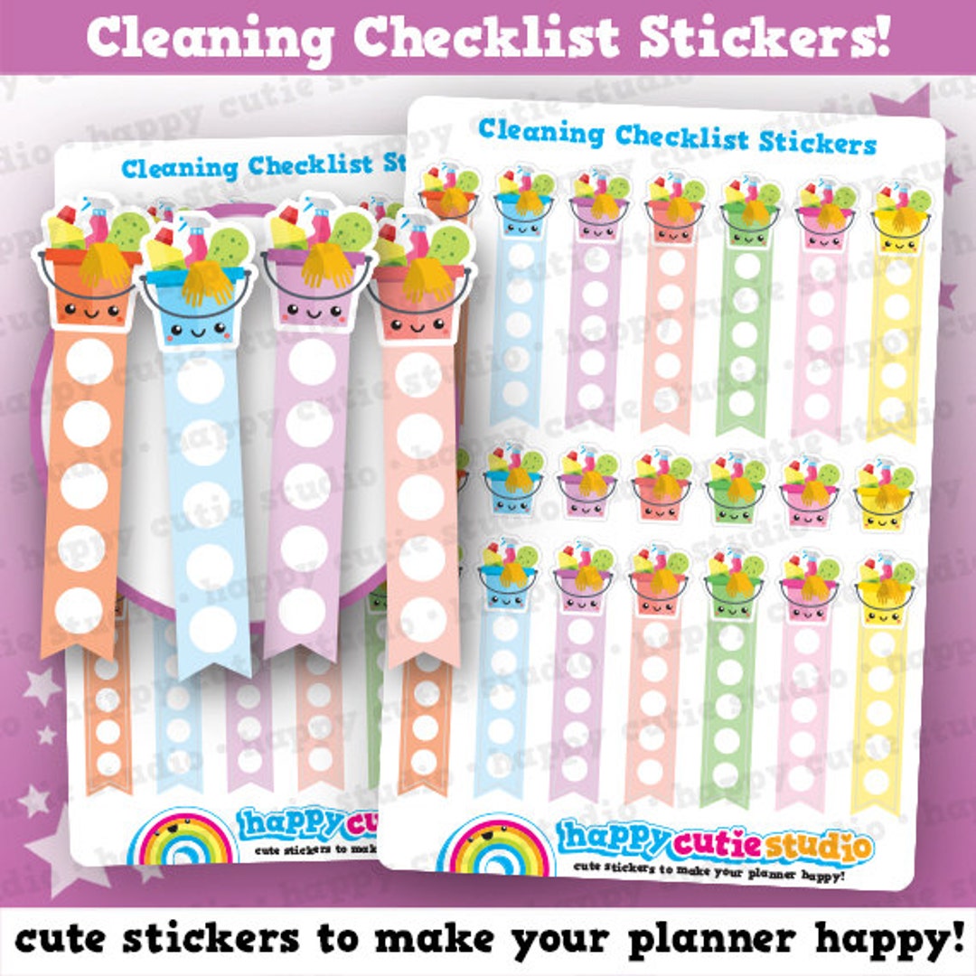 14 Cute Cleaning/chores/housework Checklist Planner Stickers - Etsy