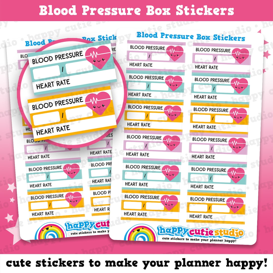 Blood Pressure and Heart Rate Tracker/health Planner Stickers - Etsy