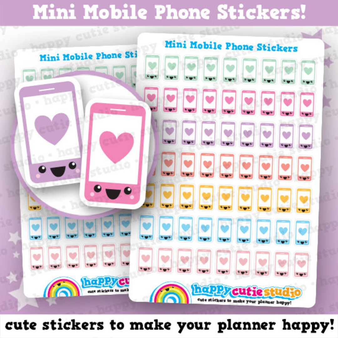 63 Cute MINI Mobile/cell Phone Planner Stickers - Etsy UK