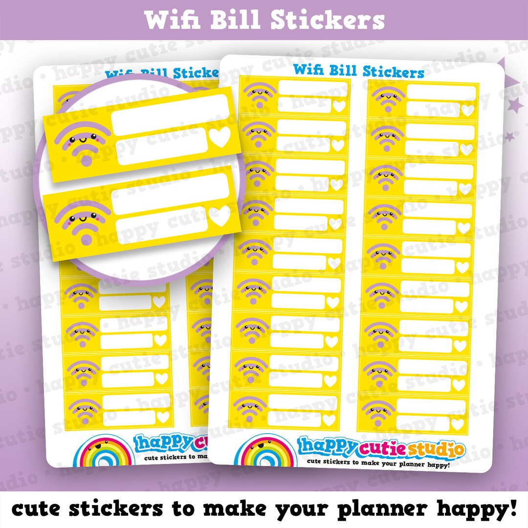 18 Cute Wifi Bill/pay Bill Reminder Planner Stickers - Etsy