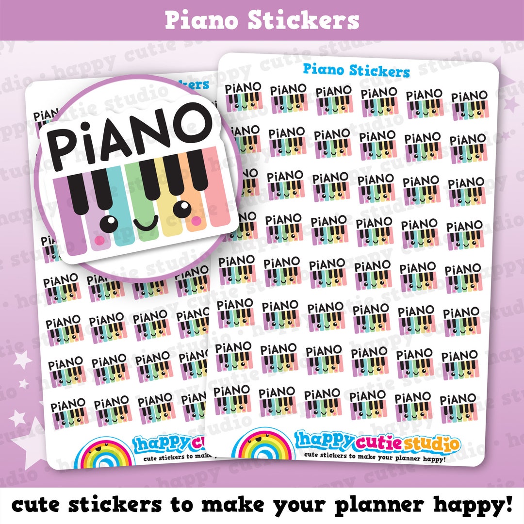 48 Cute Piano/music/instrument/lesson Planner Stickers - Etsy