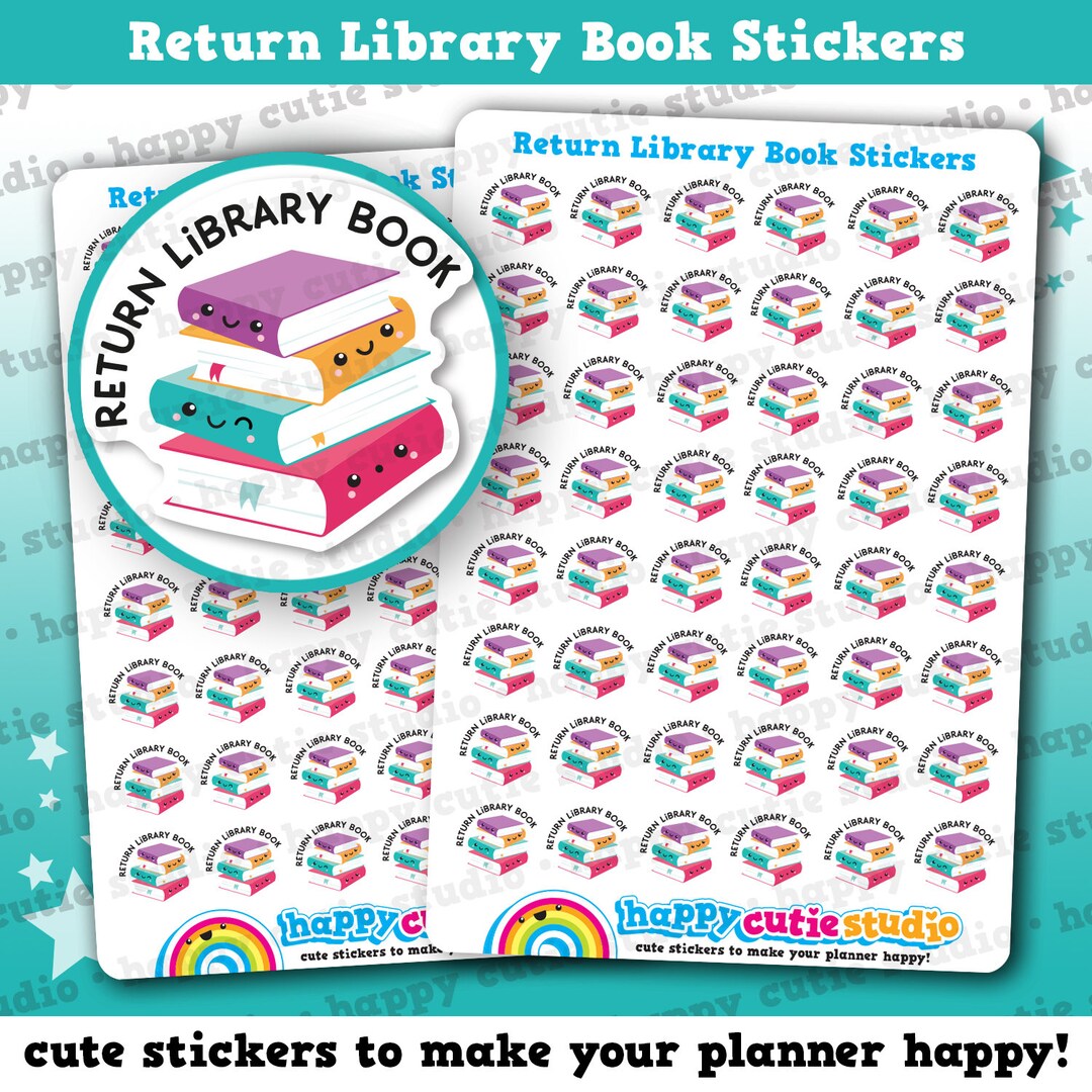 48 Cute Return Library Books/reading Planner Stickers - Etsy