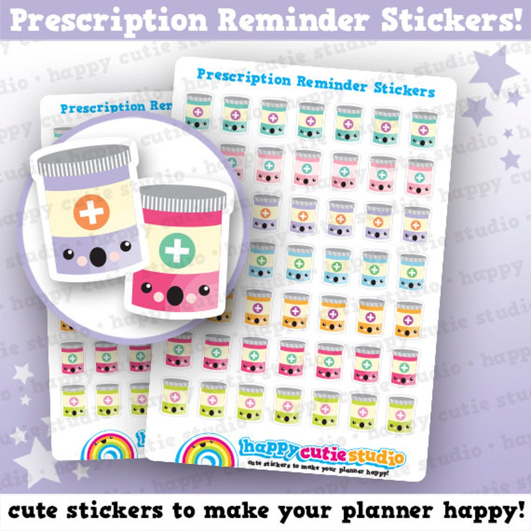 49 Cute Prescription/medicine/pills/reminder Planner Stickers - Etsy
