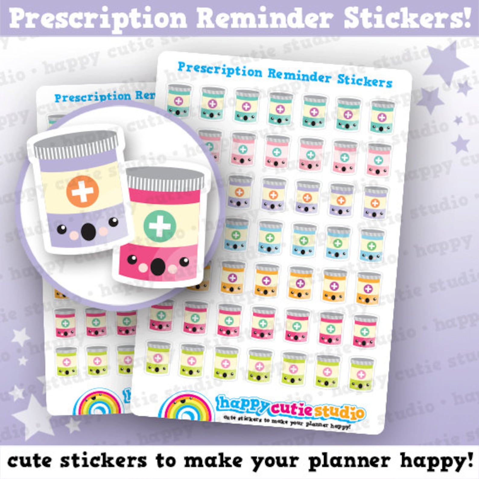 49 Cute Prescription/medicine/pills/reminder Planner Stickers - Etsy