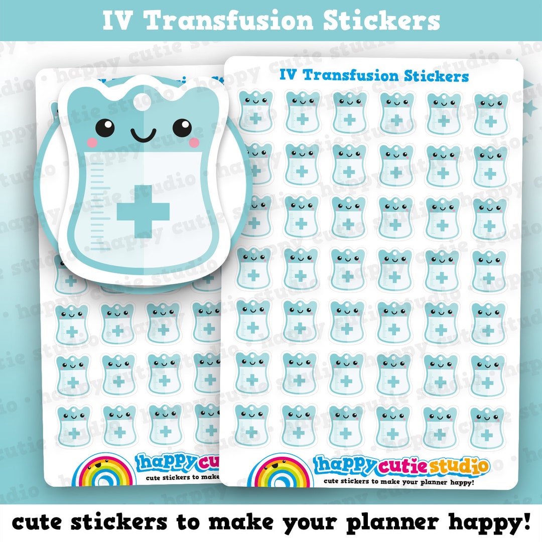 42 Cute IV Transfusion Reminder Planner Stickers - Etsy
