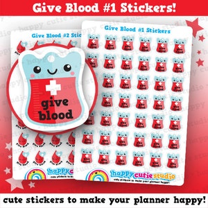 42 Cute Give Blood #1 /donate/blood Donor/reminder Planner Stickers - Etsy
