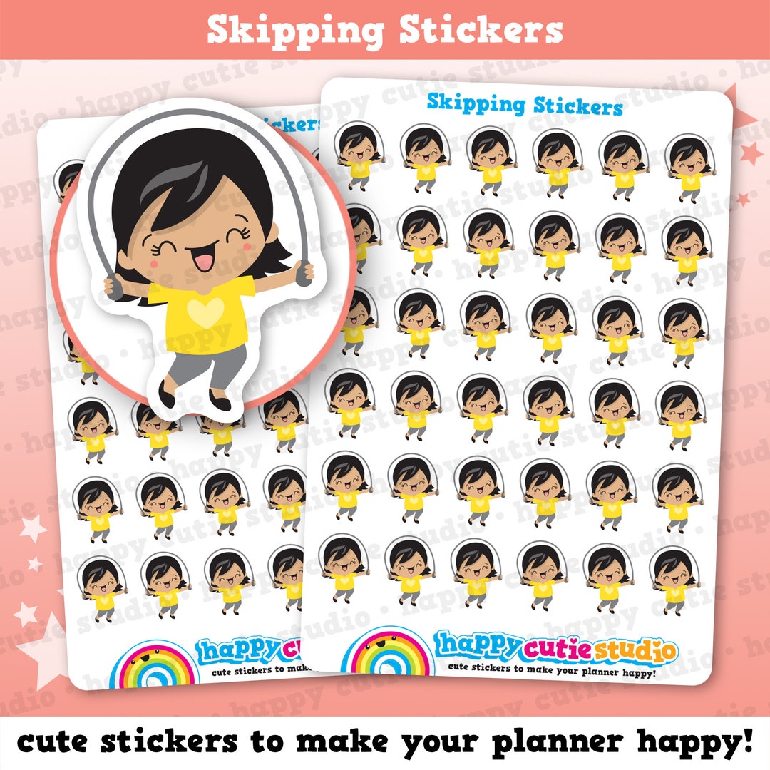 36 Cute Skipping Girl Planner Stickers - Etsy