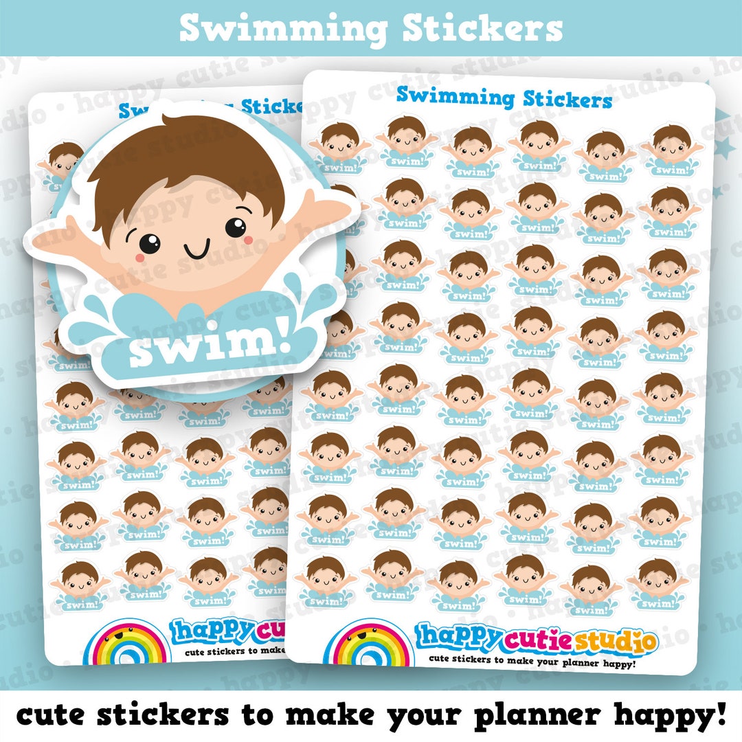 48 Cute Swim/swimming Planner Stickers - Etsy