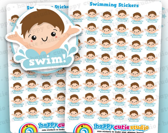 48 Cute Swim/swimming Planner Stickers - Etsy