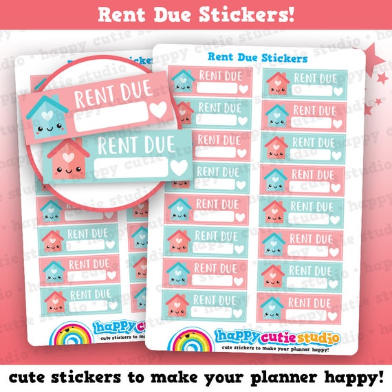 16 Cute Rent Due/tracker Planner Stickers | Etsy