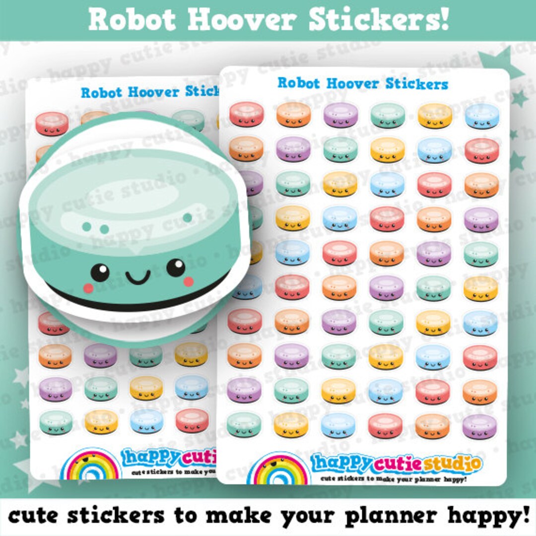 60 Cute Robot Hoover / Vacuum Cleaner / Chores Planner Stickers - Etsy