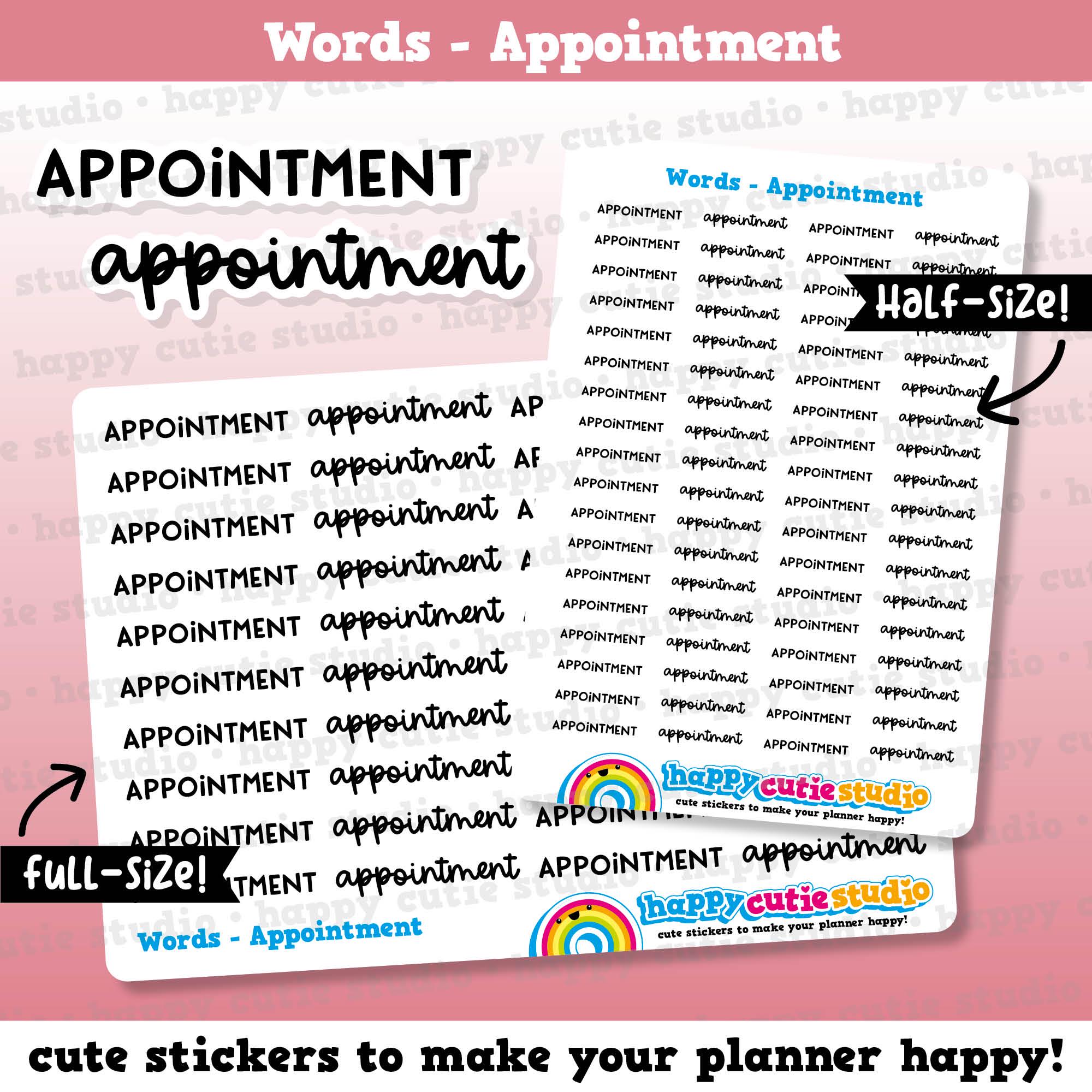 Appointment Words/functional Planner Stickers - Etsy