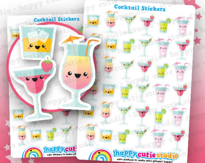 36 Cute Cocktail/alcohol Planner Stickers - Etsy