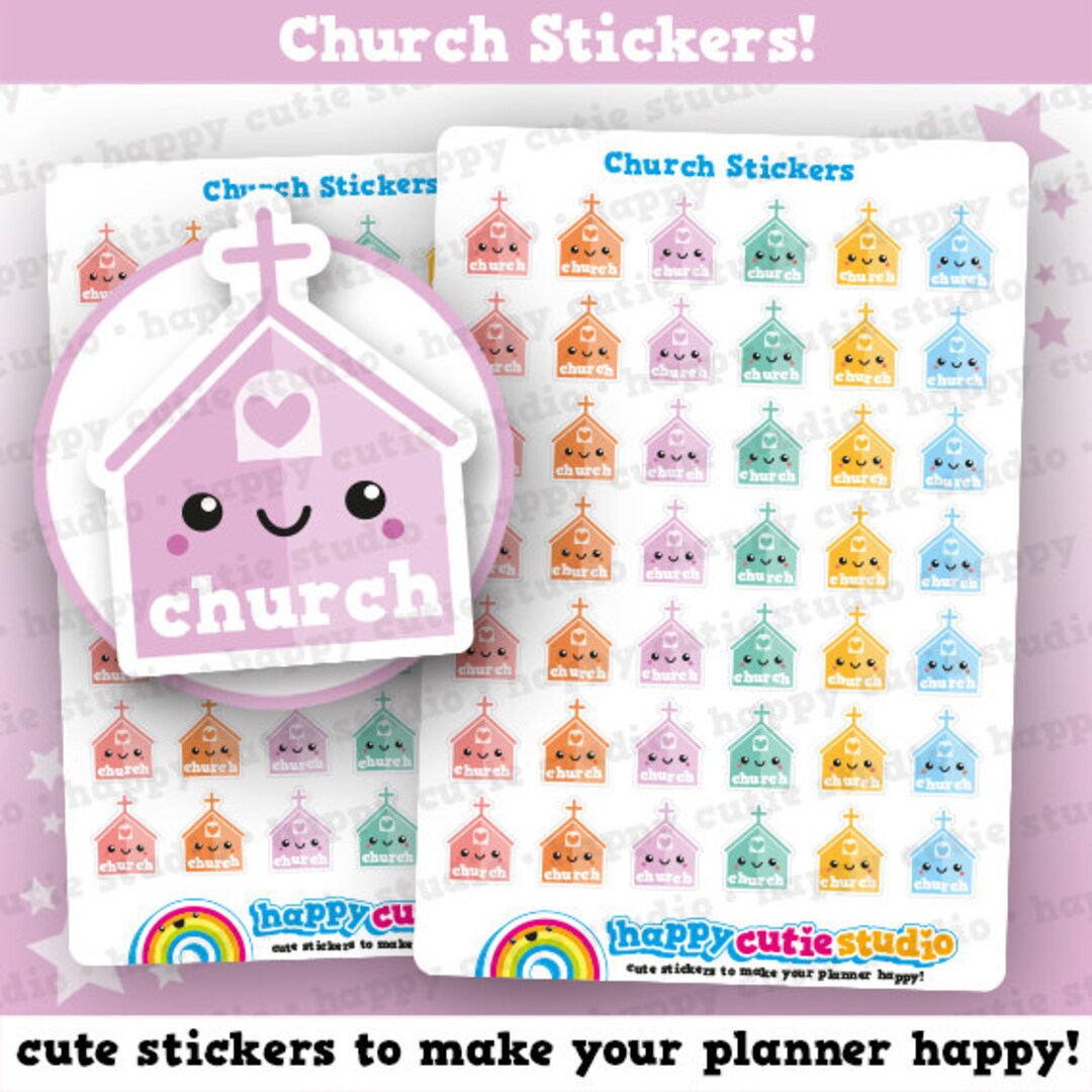 42 Cute Church Planner Stickers - Etsy
