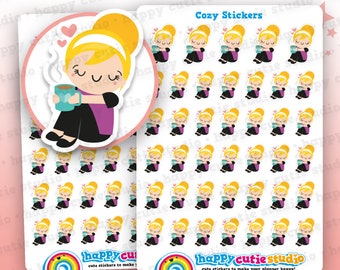 40 Cute Exhausted/tired Girl Planner Stickers | Etsy