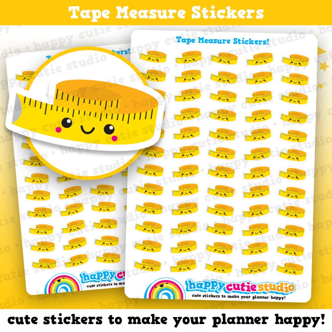 60 Cute Tape Measure Planner Stickers - Etsy