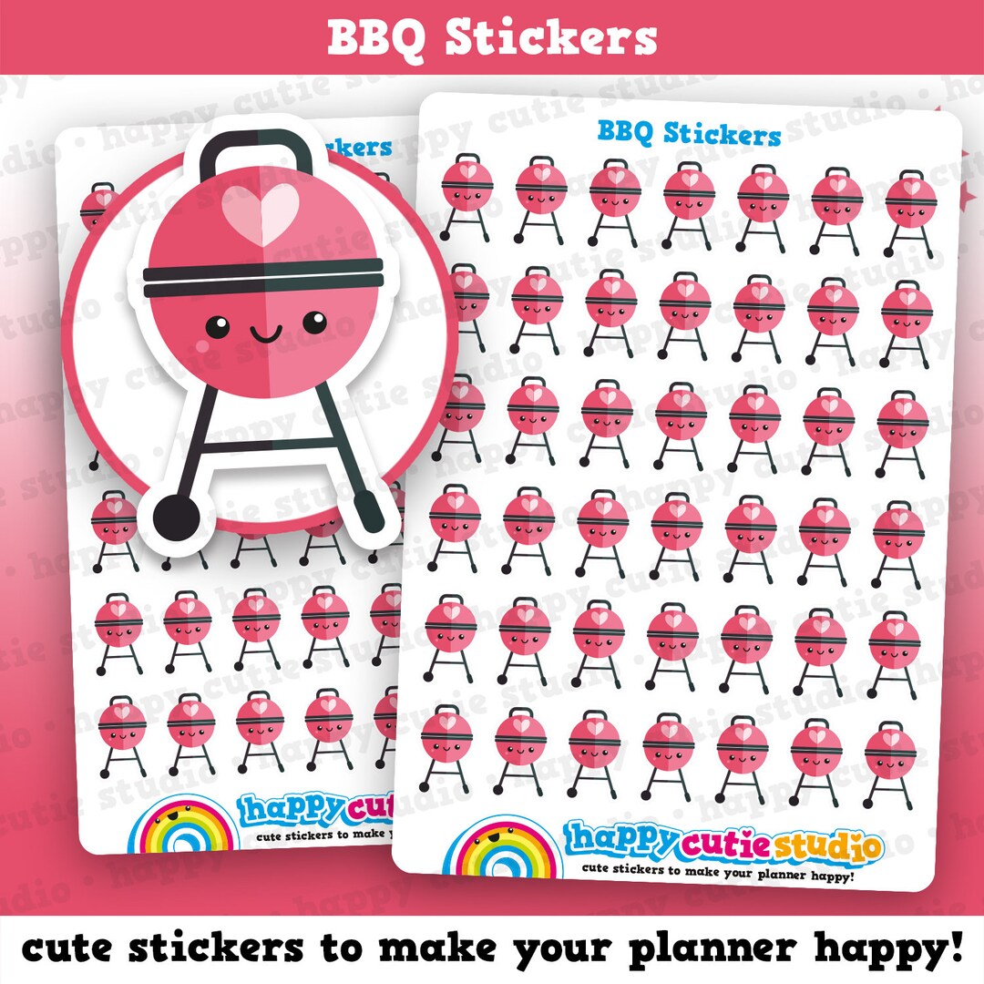 42 Cute Bbq/cooking/summer/meal Planner Stickers - Etsy