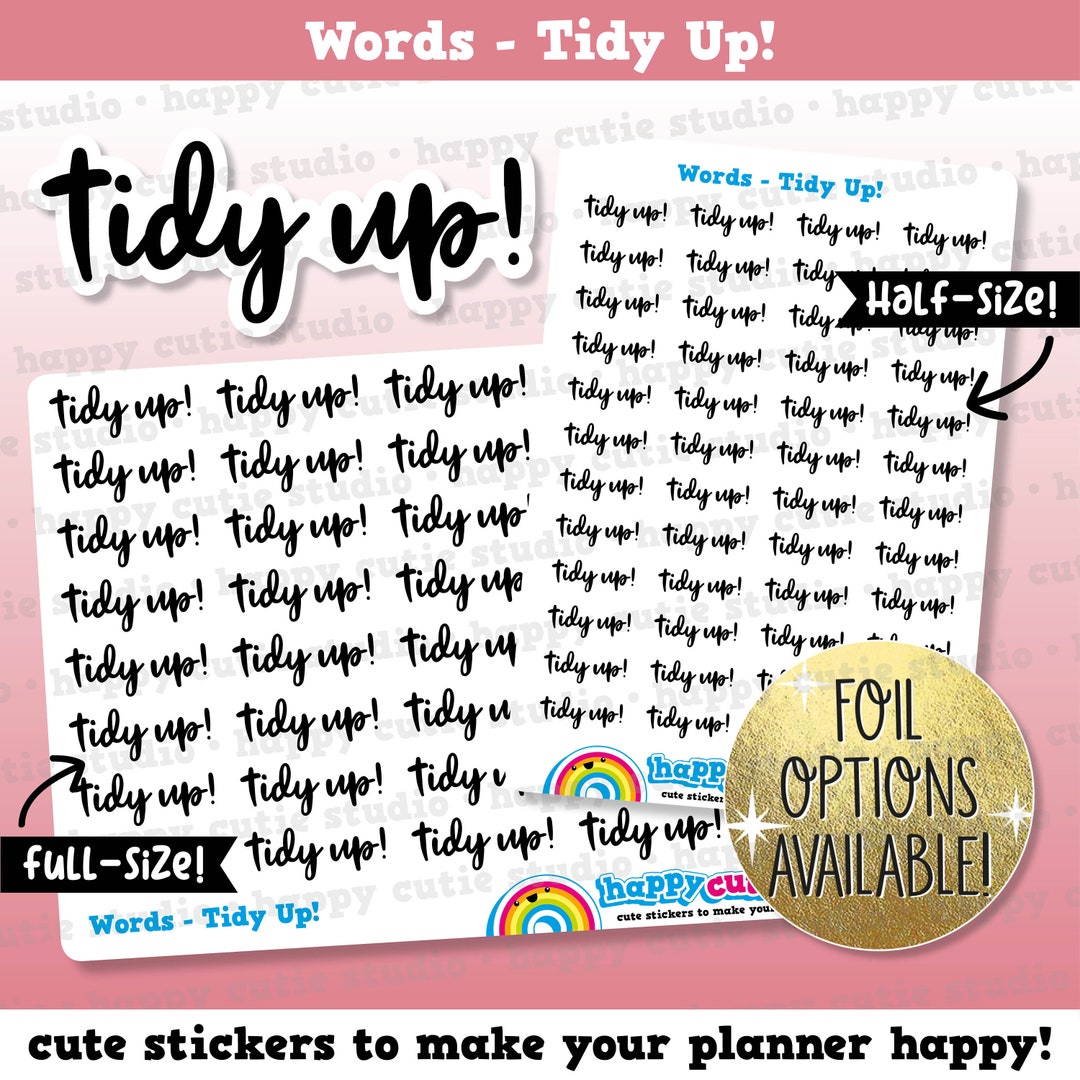 Tidy up Words/functional Planner Stickers - Etsy